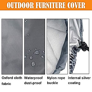 XYXH Outdoor Round Table Cover 53" D x 31" H, Patio Furniture Covers Waterproof, Garden Furniture Covers for Winter, Windproof Tear-Resistant Heavy Duty 420D Oxford Fabric (135x80cm)