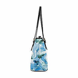 InterestPrint Women's PU Leather HandBags Ladies Shoulder Bags Tote Bags Butterflies, Hibiscus Flower