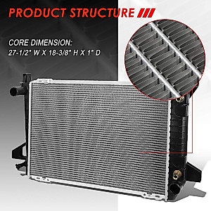 Auto Dynasty DPI 1452 1-Row Cooling Radiator Compatible with Ford F150 F250 F350 Bronco 4.9L AT/MT 85-96, Aluminum Core Factory Style