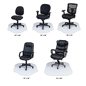 Evolve Modern Shape 42"x 56" Clear Office Chair Mat with Lip for Low and Medium Pile Carpet, Made in The USA by Dimex, C5D5001J