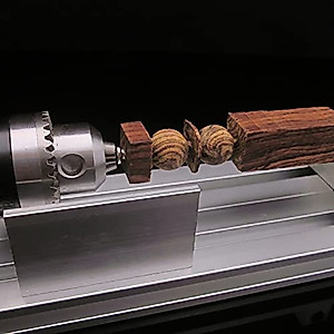 Professional mini Lathe Machine, Lathe Tools Woodworking Machine, Lathe Beads Polisher, CNC DIY Woodworking Wood Lathe Machine (Silver)