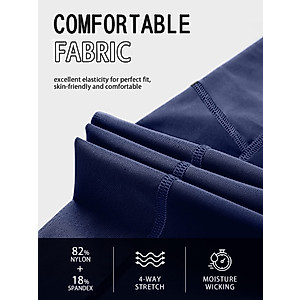 ATTRACO Women Swimming Pants High Waisted Swim Tights Swim Leggings with Pockets Navy L