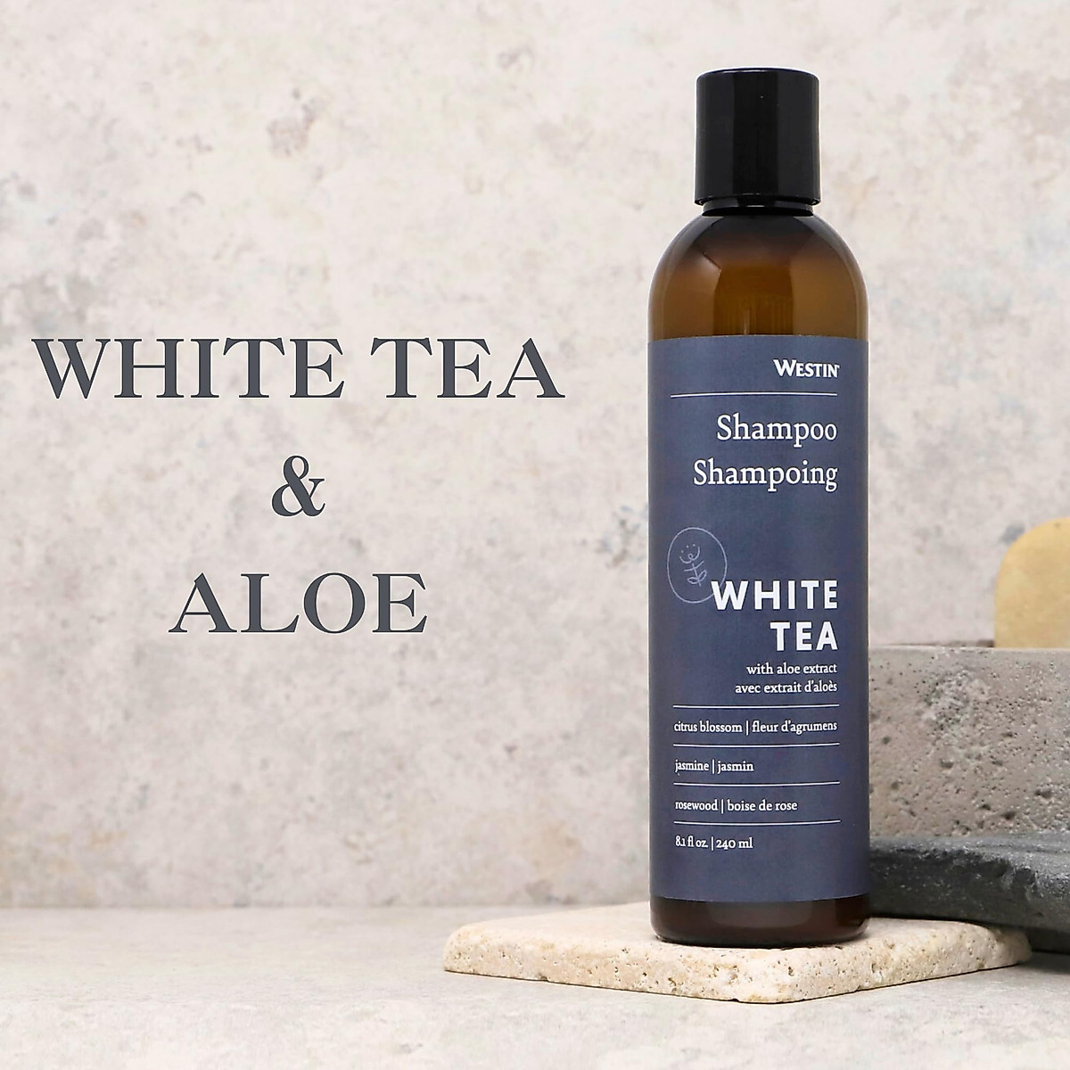 Westin White Tea Aloe Shampoo - Vitamin and Antioxidant-Packed Shampoo for All Hair Types - Signature White Tea Aloe Scent - 8 ounces
