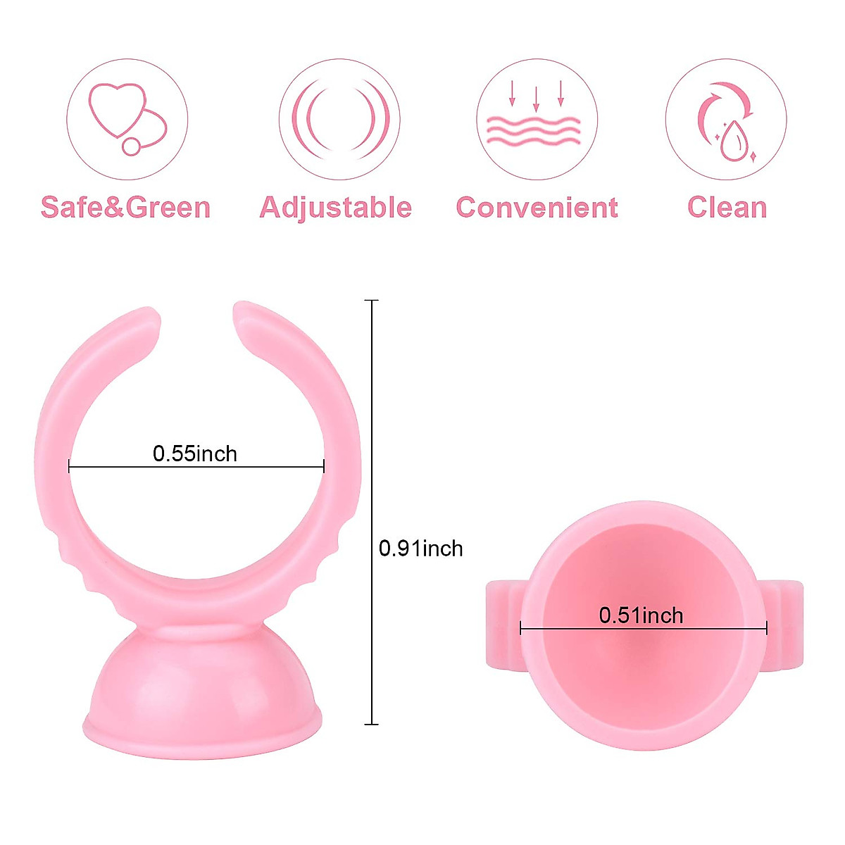 MEKK Glue Rings Glue Rings for Eyelash Extensions 300PCS Pink Lash Extension Supplies Eyelash Glue Rings Disposable Pigment Rings for Eyelash Extension Nail Art