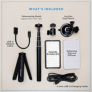Lume Cube Broadcast Lighting Kit | Zoom Lighting, Webcam Light for Computer | Video Conference Lighting Kit for Laptop with Adjustable Brightness & Color Temperature, Tripod & Suction Mount Included
