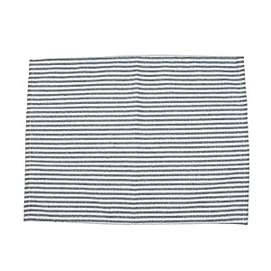 INFEI Plain Striped Cotton Linen Blended Dinner Cloth Napkins - Set of 12 (40 x 30 cm) - for Events & Home Use (Ocean)