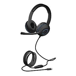Cyber Acoustics Stereo USB-C Headset (AC-5014) for PC & Mac, in-line Controls for Volume and Mic Mute, Noise-Canceling Mic with Adjustable Boom, Perfect for Classrooms or Home