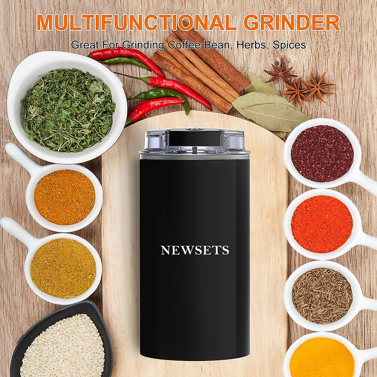 NEWSETS Single Serve Coffee Maker for K Cups and Ground Coffee, 4 in 1 Coffee Machine with Grinder and Milk Frother, 6 to 14oz Brew Sizes, 28oz Removable Water Reservoir, Self-cleaning Function, Black