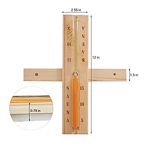 amocane Sauna 15 Minute Hourglass Sand Timer, Sauna Accessories Wooden Rotatable Timer for Infrared & Steam & Barrel Sauna (Hemlock Wood)