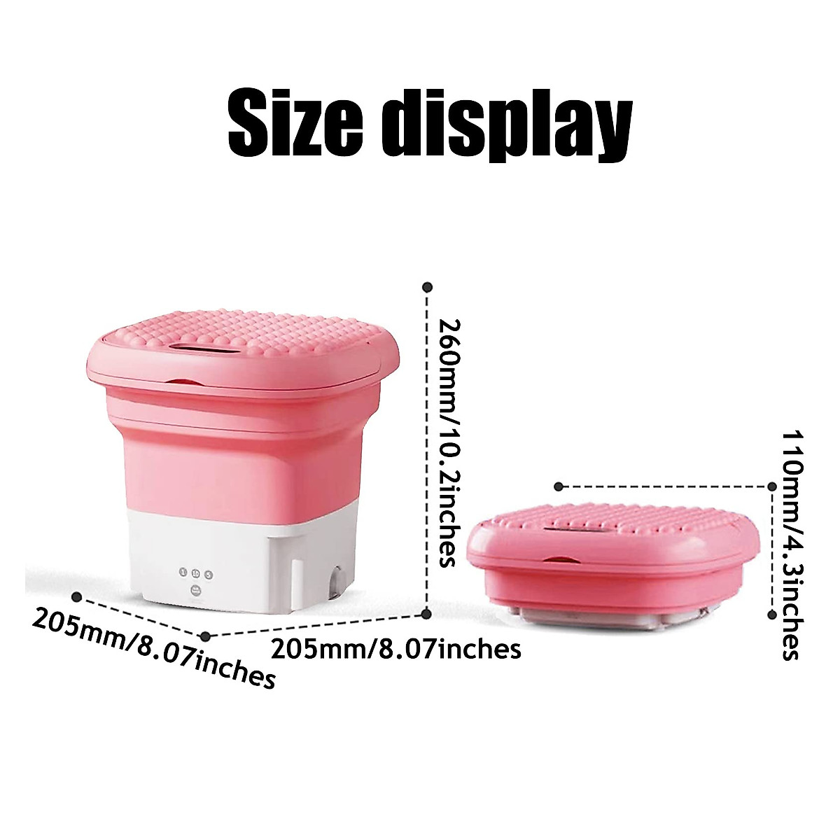 Krneaoch 6L 36W Folding Portable Washing Machine, Washing Machine Mini Portable Washing Machine, Portable Washer for Camping, RV, Travel, Small Spaces, Lightweight and Easy to Carry