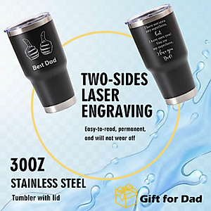 Fathers Day Dad Gifts from Daughter Son, Dad Birthday Gifts, Birthday Gifts for Men Dad Papa Stepdad,30 oz Tumbler Mug Black