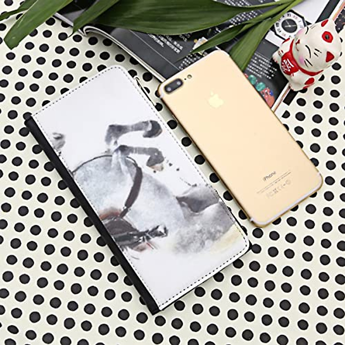 Wristlet Wallets Purse,Horse jumping sport Man watercolor painting on white background,Ladies PU Pockets Large Purse