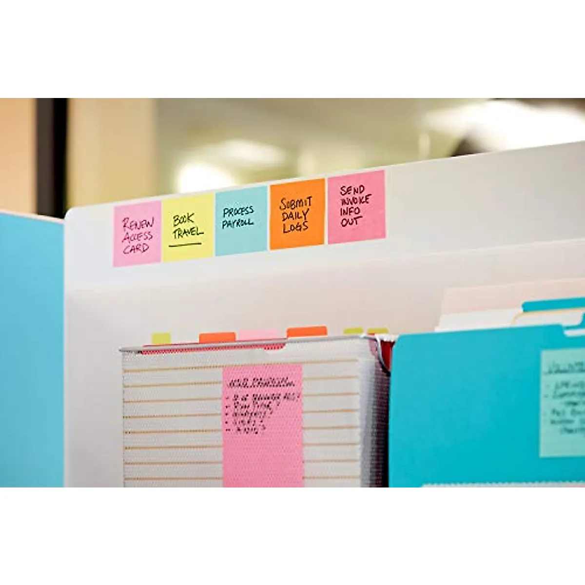 Post-it Sheet Super Sticky Note and Dispenser Value Pack, 3 in x 3 in, 12 Pads, Assorted Colors (DS330-SSVA)