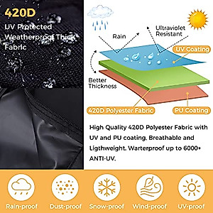 3 PCS Patio Umbrella Covers with 1 Push Rod - Waterproof Patio Parasol Covers with Zipper for 7ft to 11ft Outdoor Umbrellas