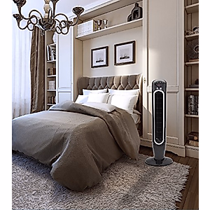 Genesis Powerful 40 Inch 360 Degree Oscillating Tower Fan With Max Air Quiet Technology And Remote, Black (A2TOWERFAN360)