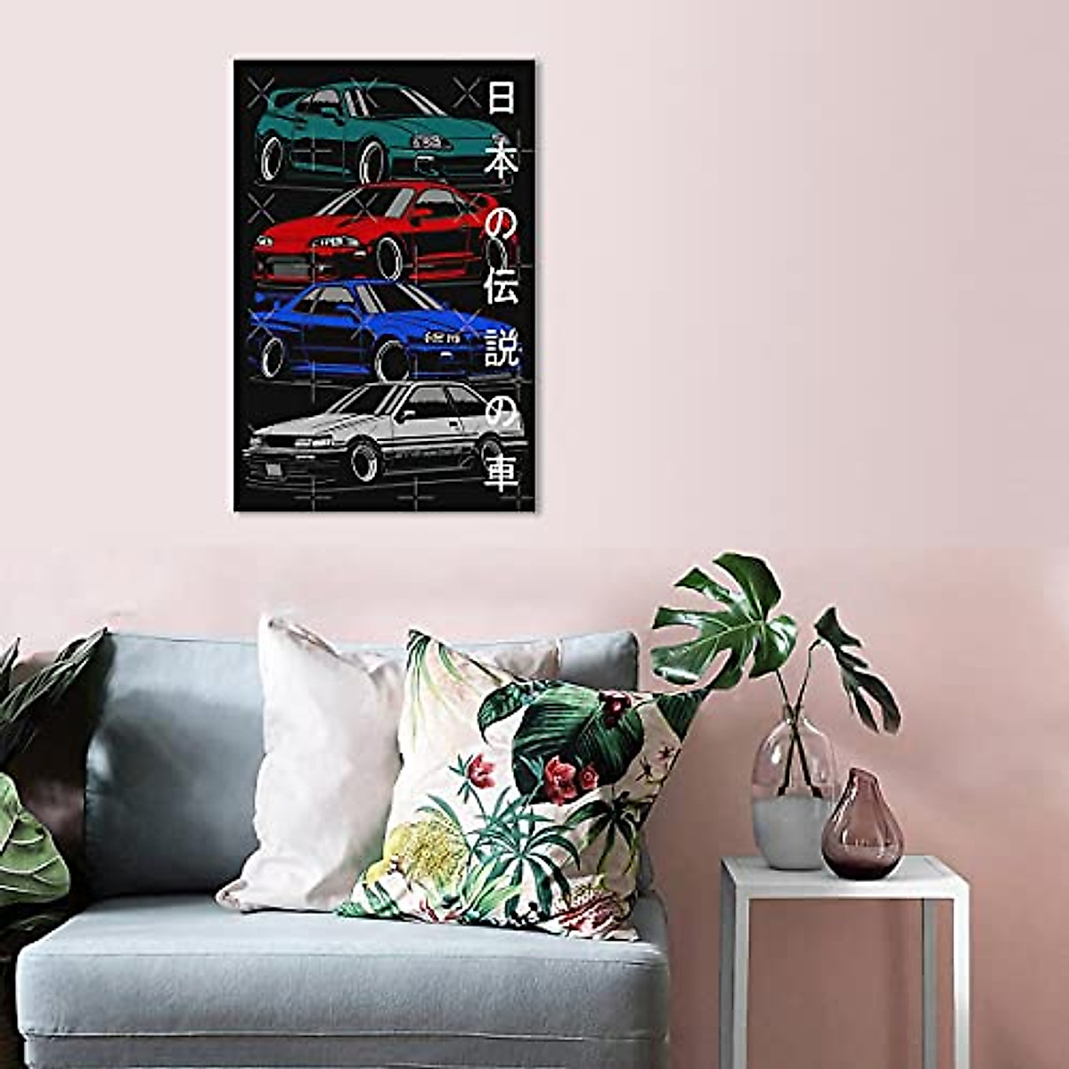 ALLUCKII JDM Japanese Car Poster Legends Essential Classic Canvas Wall Print Art Living Room Wall Decor Artwork Paintings for Bathroom Decor 16"X24" No Frame