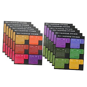 Operitacx 12 Sheets Colorful Sticky Notes Colorful Decor Notebook Calendar Colored Calendar Stickers Portable Index Labels Calendar Index Tabs Index Sticker Planner Decorate Decorations