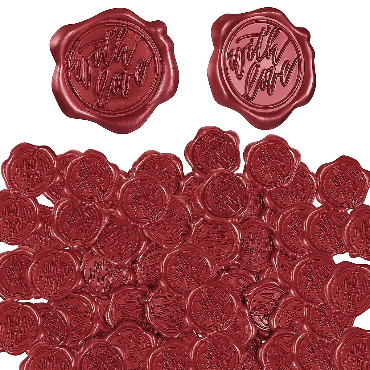50 Pieces 3D Envelope Seal Stickers Self Adhesive Wedding Envelope Stickers Wax Seal Stickers for Wedding Invitation with Blessings for Birthday Party Presents Supplies, Invitations Greeting Cards