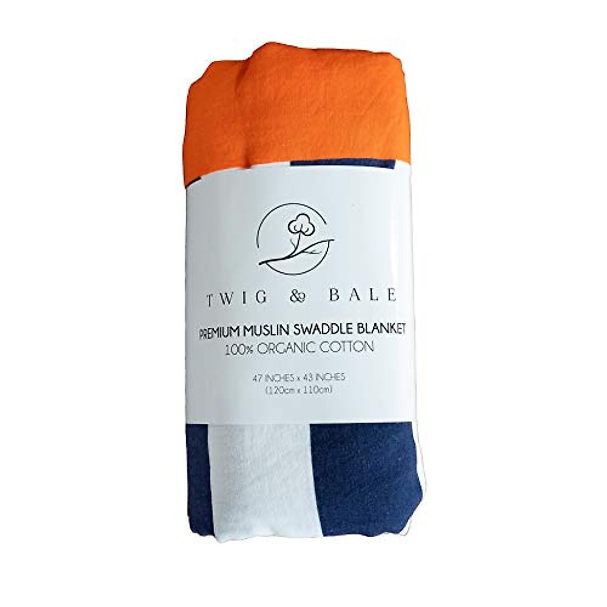 Auburn Baby Blanket Organic Cotton Muslin Swaddle Blanket - 47" x 43" - Fans of Auburn Baby Gift for Boys Girls Newborn Receiving Blankets