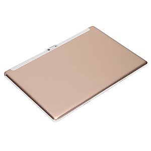 Zyyini Tablet, 1280x800 HighDefinition Resolution Tablet, 10 Inch Sensitive Touch Full View Gaming Tablet, Compatible for Android 9.0, Golden, 100‑240V (US Plug)