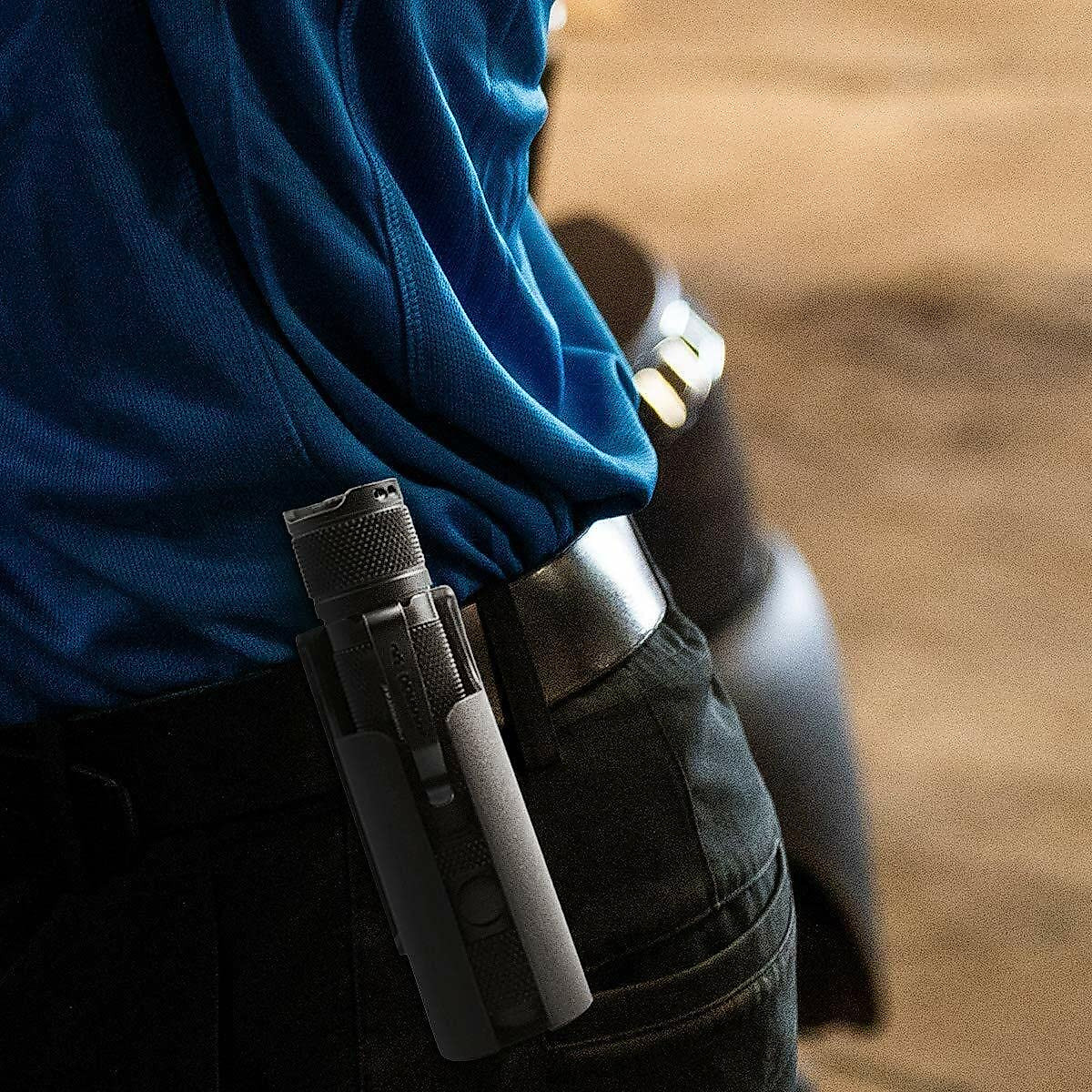 Polyamide Clip-On Kydex Flashlight Holster for Fenix PD35, Olight Baton Pro Warrior Mini, PowerTac M5 E9R, Nitecore P12, ThruNite TN12