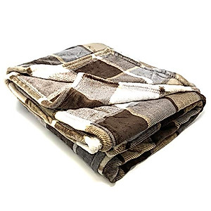 allgala 60x90 Super Soft Flannel Plush Light Weight Throw Blanket-Plaid-BLK82551