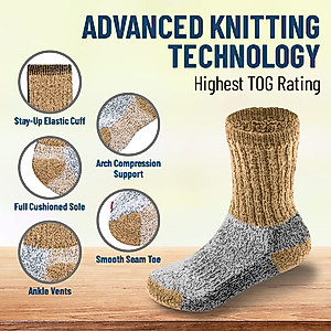 Debra Weitzner Kids Thermal Socks for Boys Girls Warm Winter Boot Socks 2 Pack Insulated Socks