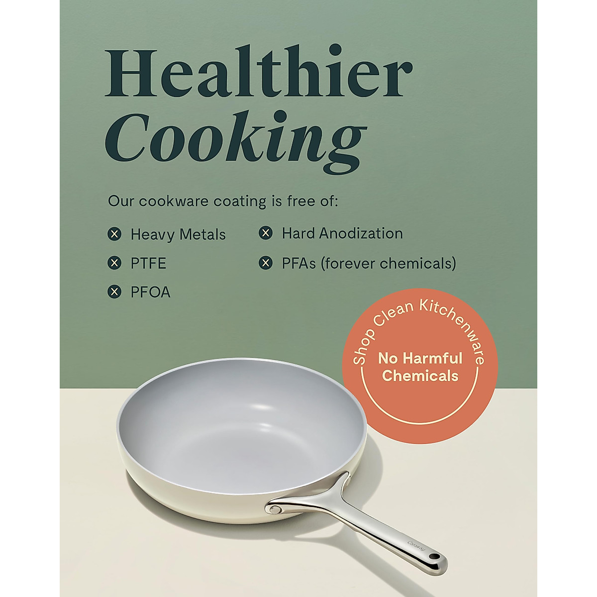 Caraway Nonstick Ceramic Mini Fry Pan With Glass Lid (1.05 qt, 8") - Non Toxic, PTFE & PFOA Free - Oven Safe & Compatible with All Stovetops (Gas, Electric & Induction) - Gray