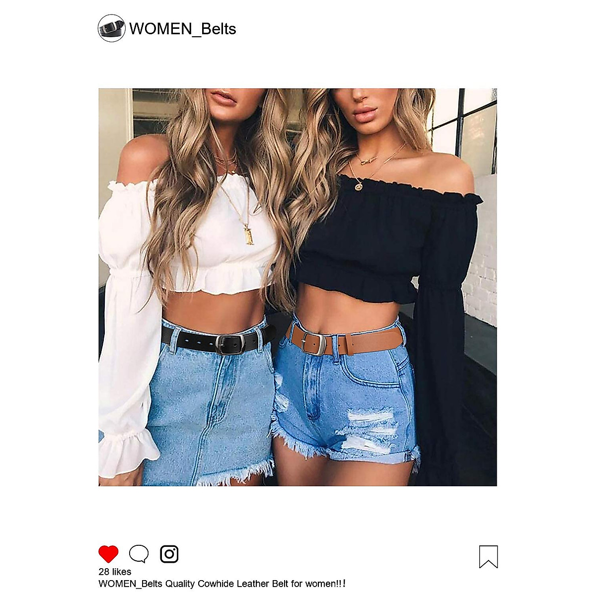 Ssumday 2 Pack Women's Womens Girl Female Ladies Black Brown Waist Leather Belts for Jeans Pants Dress Dresses with Fashion Pin Buckle(RZKBR-M)