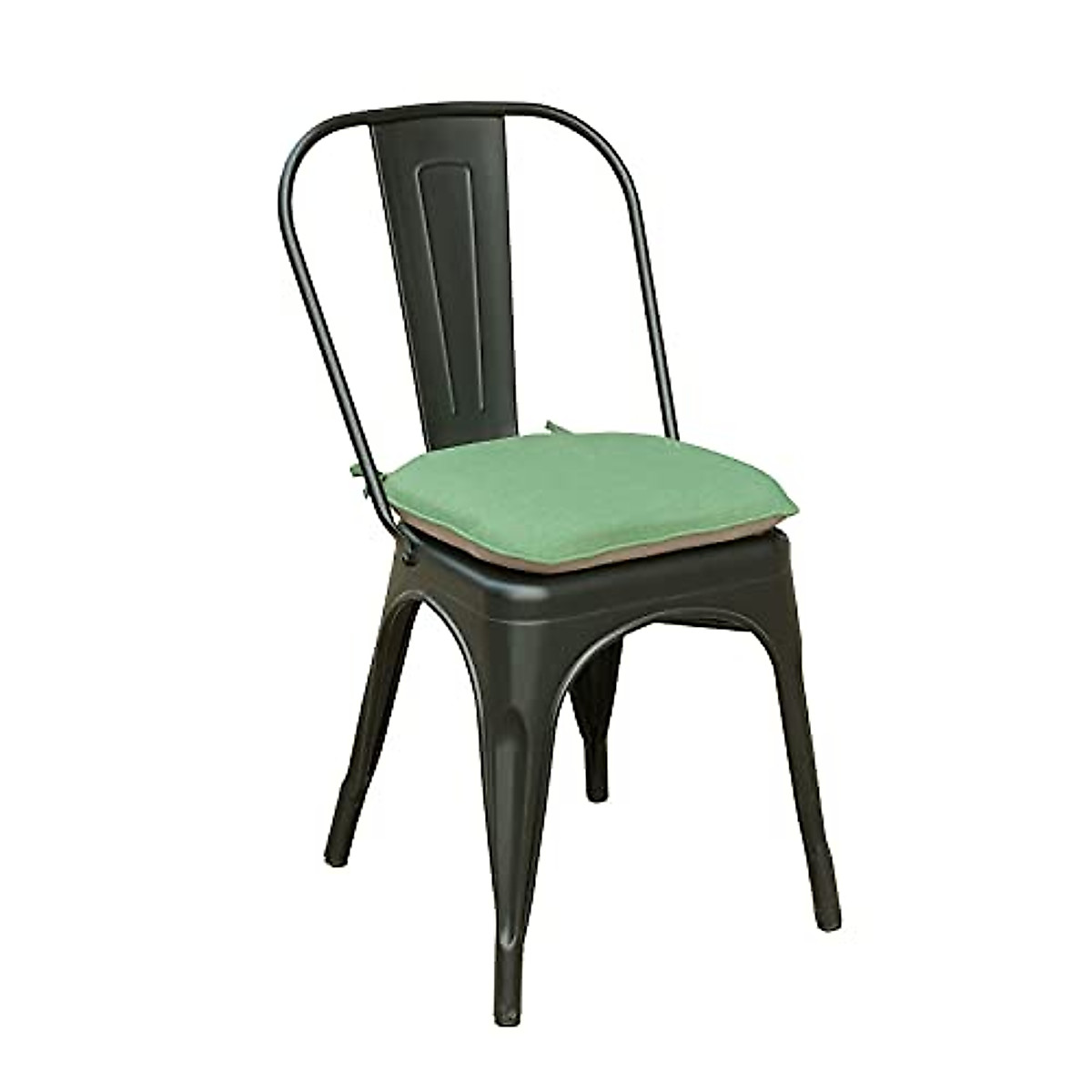 COZPLEN Indoor Outdoor Non Slip Chair Pad, U-Shaped Seat Cushions with Ties for Home Patio Dining Chairs, 14x14 inch, Set of 2,(Deep Green)