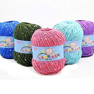 6 Pack of Colourful Cotton Knitting Crochet Yarn Sweater Supersoft Yarn Set for Baby Blankets and Clothes Hat Scarf 300g
