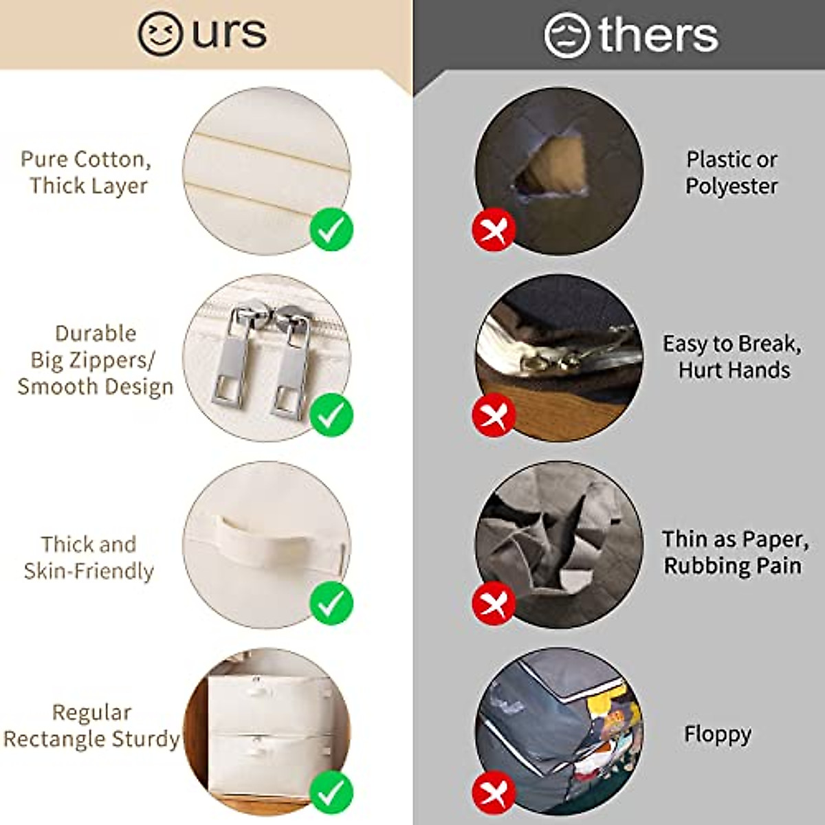 CHICVIE Canvas Comforters Bags Closet Organizers and Storage for Quilts Clothes Organization Containers Bins with Sturdy Zipper, Clear Window 75L for Sweaters Blankets Storage Bedroom Collapsible