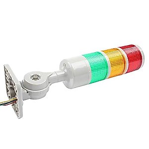 LUBAN Led Signal Tower Stack Lights, Industrial Signal Warning Lights, Column Tower Lamp Andon Lights with Rotatable Base, Steady/Flashing Light Switchable,12V 24V DC(3-Layer, no Buzzer)