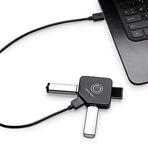 IOCrest USB 3.0 2 Port HUB & SD MicroSD Card Reader Ultra-Mini Compact Portable, SuperSpeed, Black SI-HUB50066