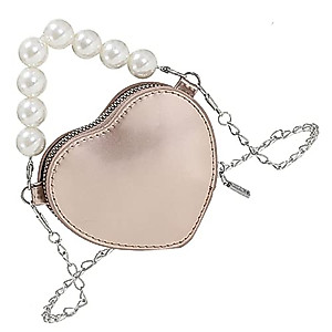 TENDYCOCO 5pcs Fashion Clutch With Wrist Handle Day Mini Strap Bag Gifts Shaped Chain Crossbody Cross Shoulder Small Tote Gift Body for Purse Heart-shaped Women Pearl Evening Girl Handbag