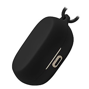 Geiomoo Silicone Carrying Case Compatible with Jabra Elite 7 Pro/Elite 7 Active, Portable Scratch Shock Resistant Cover with Carabiner (Black)