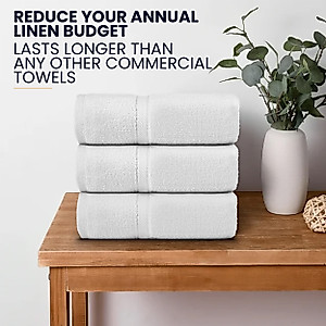 Belem Luxury Bulk Towels for Hotels - Pack of 60 (24x50) -100% Cotton - White Large Bath Towels Bulk - Save $149 in Bulk Bath Towels -Soft & Plush - Highly Absorbent, Quick Dry - Wholesale Towels Pack