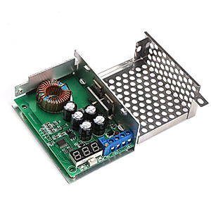 DROK® DC-DC Buck Converter 3.5-30V to 0.8-29V 10A Step-down Volt Adjustable Output Voltage Regulator Module Power Supply with High Accuracy Voltmeter Red Digital Tube Display