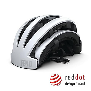 FEND One Foldable Bike Helmet - Adult Mens and Womens Bike Helmet - Collapsible by 50% of Original Size - Safety Certified for Bicycle Road Bike Scooter Cycling Commuter Helmet