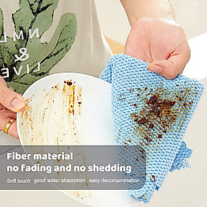 HAOBAOBEI Kitchen Towels, 10 Pack 12x12 Inch Absorbent Soft Dish Towels for Kitchen, Microfiber Kitchen Wash Cloth, Dish Rags for Washing Dishes, Dish Towel and Dish Dish Rag Sets, Blue Pink Beige