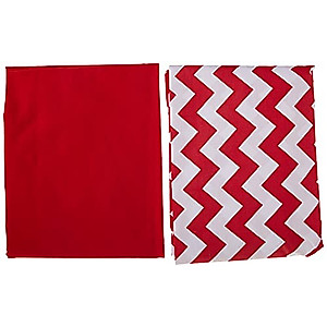 Baby Doll Bedding Chevron and Solid Color Fitted Crib/Toddler Bed Sheet Set, Red 2 Pk