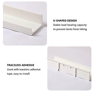 Master Pink Floating Shelves, Bathroom Shelves Over Toilet with Invisible Brackets, Farmhouse Wall Decor for Bedroom, Living Room, Kitchen and Plants, White