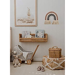 ZWA Rainbow Wall Hanging,Rainbow Wall Art,Handmade Macrame Rainbow Wall Decor for Nursery Kids Room Home Decor