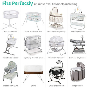 Cozysilk Silk Bassinet Sheets for Baby, 100% Mulberry Silk Fitted Sheet, Great for Baby Hair Soft Silky Sheet for Bassinet Pad Mattress for Newborn and Infant (White, 32"x16"x4")