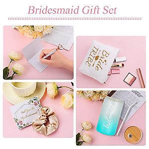 DHQH Bridesmaid Proposal Gifts Bridesmaid Stainless Steel Wine Tumbler Will You Be My Bridesmaid Gift for Bridesmaid Wedding Engagement Gift Rose Spa Gifts Bachelorette Party Gift…