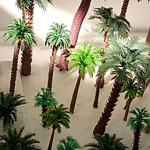 OrgMemory 36pcs Palm Trees, Ho Scale Bushes, Plastic Trees for Projects 1.5-6 inch(3-16 cm), Miniature Trees
