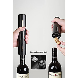 Hisip Electric Wine Opener, Battery Wine Bottle Opener Contains Beer Opener Wine Gift Set Automatic Corkscrew Electric Potable for Home Bar