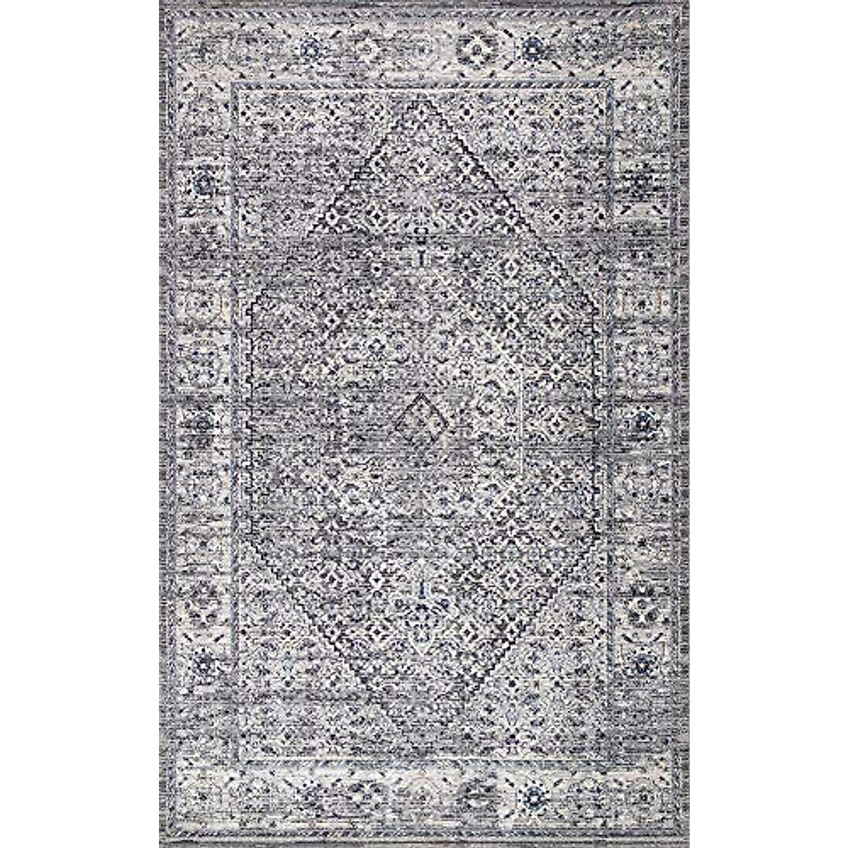 nuLOOM Victoria Distressed Medallion Area Rug, 9' x 12', Grey
