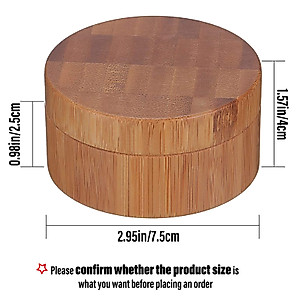 Frienda 30 ml Empty Loose Powder Container Bamboo Cosmetic Makeup Loose Powder Box Case Holder with Sifter Lids and Puff