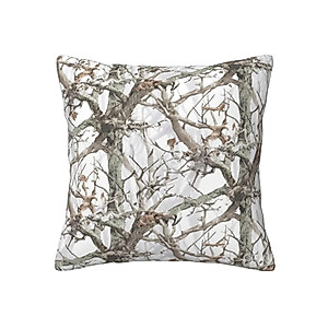 White Tree Camo Printed Pillow Covers Soft Throw Pillow Covers Cushion Pillow Covers Square Pillowcases Decorative Cushion Case for Sofa Couch